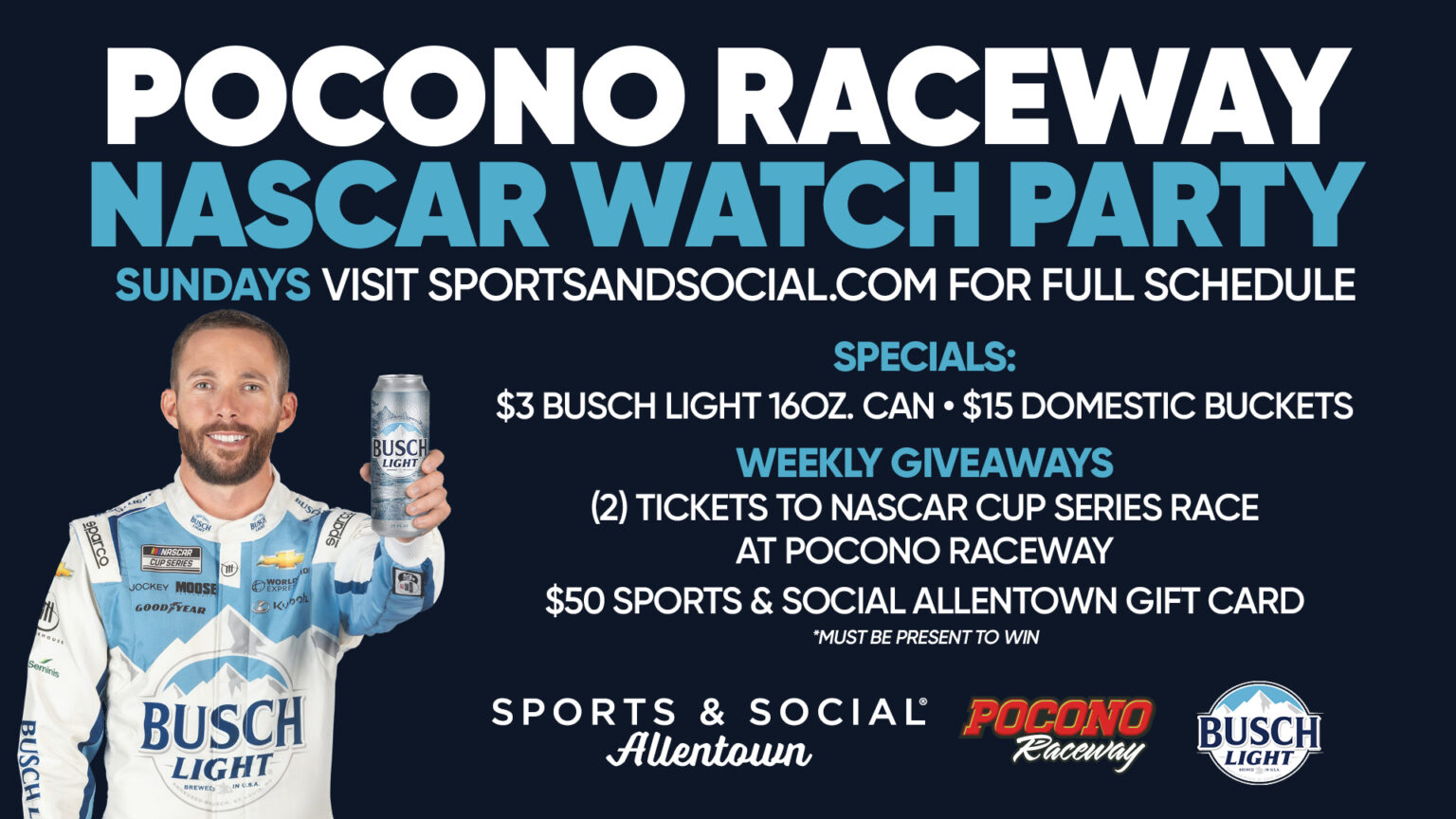 SPORTS & SOCIAL ALLENTOWN LAUNCHES WEEKLY NASCAR WATCH PARTY FUELED BY ...
